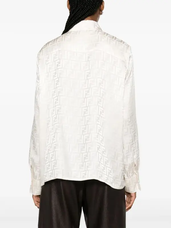 Fendi Ff Monogram Silk Satin Shirt