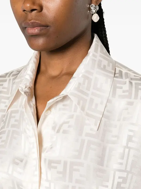 Fendi Ff Monogram Silk Satin Shirt
