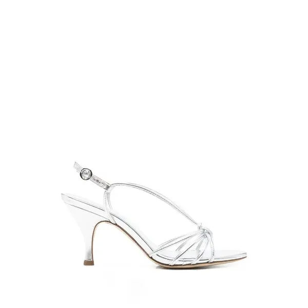 AeydĒ Strappy Knot Slingback Sandals - Silver