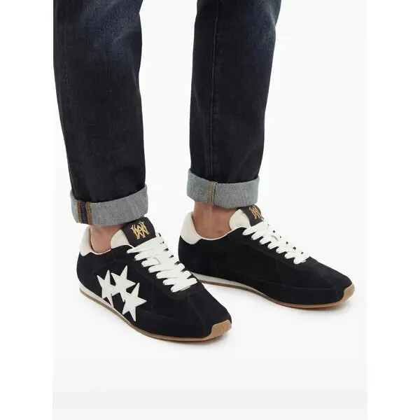 Amiri Suede Bone Motif Low-top Sneakers - Black