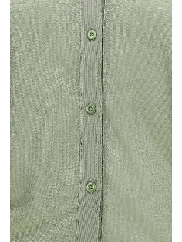Fendi Crewneck Cardigan With Embroidered Logo - Green