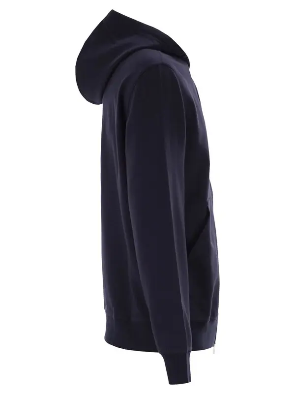 Brunello Cucinelli Cotton Fleece Zip-up Hooded Sweatshirt - Blue