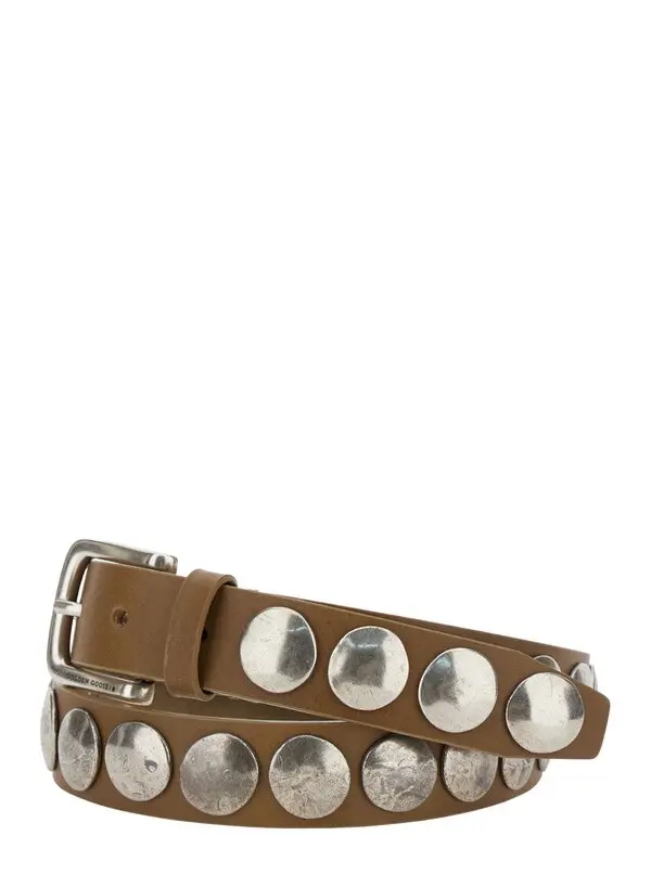 GOLDEN GOOSE Leather Studded Belt - Multicolor