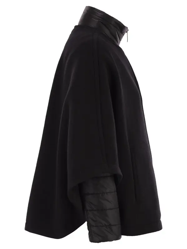 FAY 3-in-1 Double-sided Wool And Cashmere Cape With Removable Padded Jacket - Black