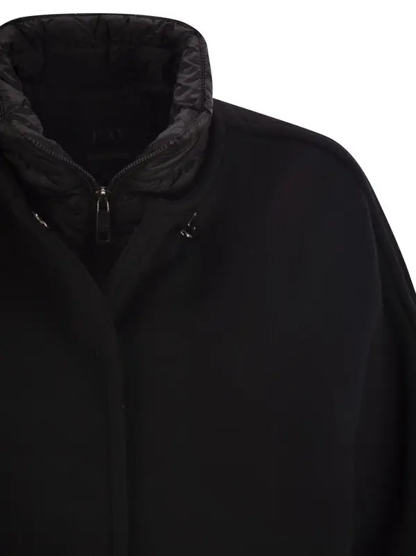 FAY 3-in-1 Double-sided Wool And Cashmere Cape With Removable Padded Jacket - Black