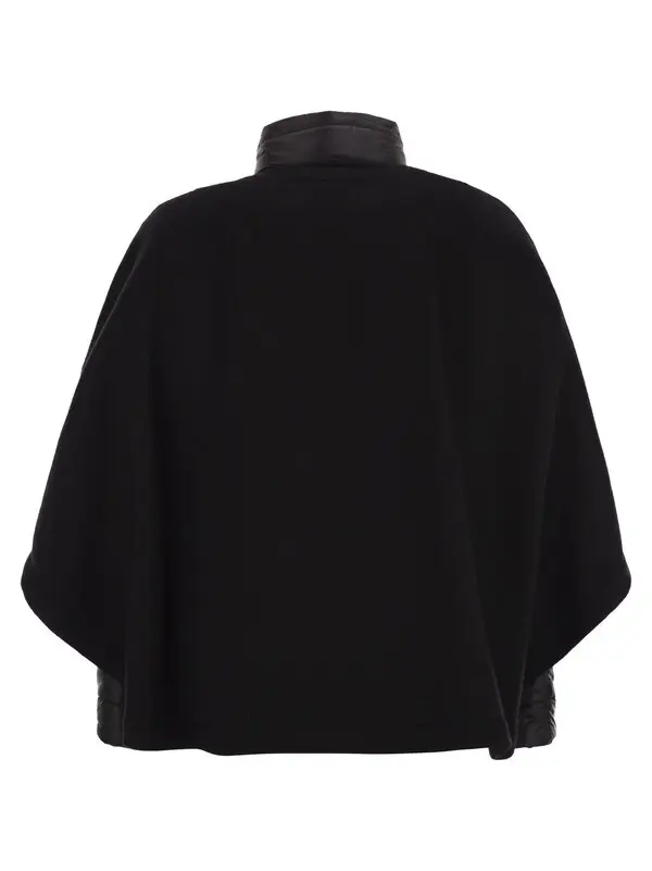 FAY 3-in-1 Double-sided Wool And Cashmere Cape With Removable Padded Jacket - Black
