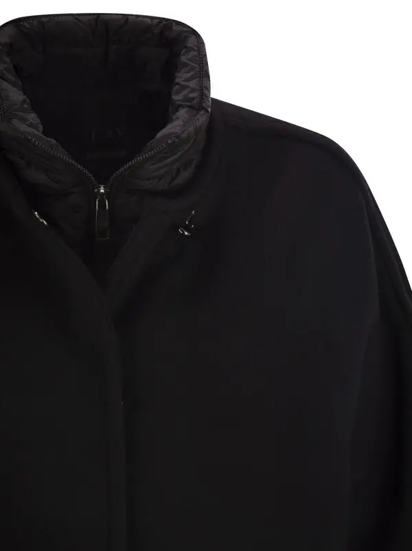 FAY 3-in-1 Double-sided Wool And Cashmere Cape With Removable Padded Jacket - Black