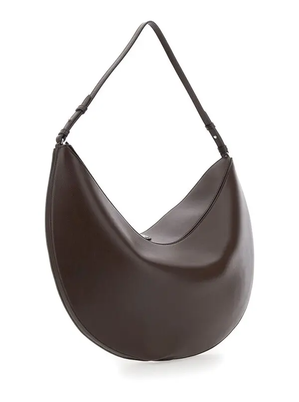 Jacquemus Le Calisso Rond Large' Leather Shoulder Bag - Brown