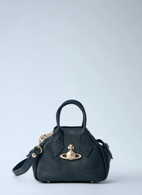 VIVIENNE WESTWOOD Saffiano Mini Yasmine Bag - Black