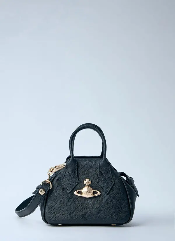 VIVIENNE WESTWOOD Saffiano Mini Yasmine Bag - Black