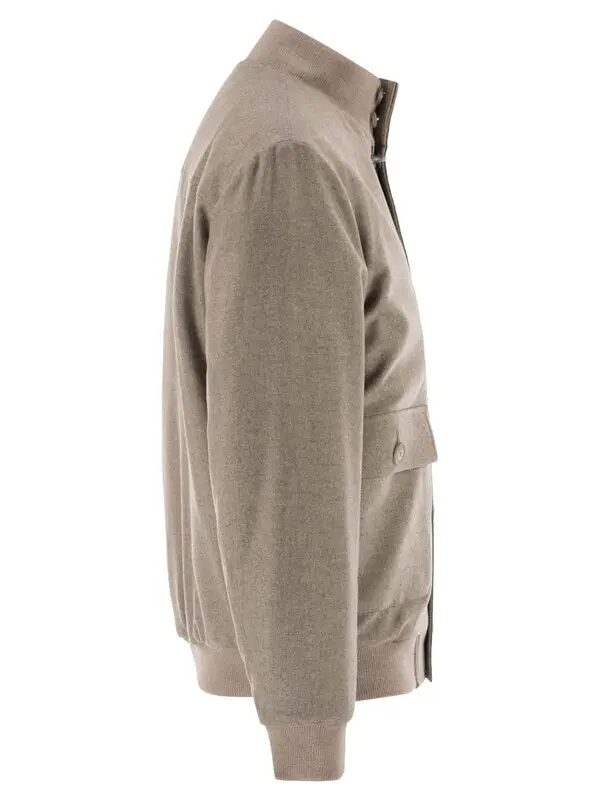 FAY Virgin Wool Bomber Jacket - Cream