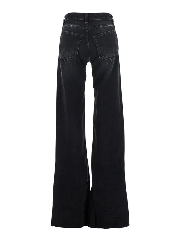 Balenciaga Wide Leg Faded Effect Denim Jeans - Multicolor
