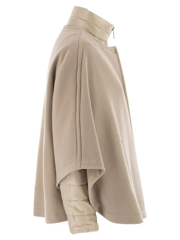 FAY 3-in-1 Double-sided Wool And Cashmere Cape With Removable Padded Jacket - Multicolor