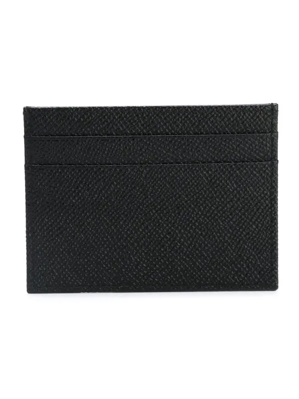 Dolce & Gabbana Dauphine Calfskin Card Holder With Branded Plate - Black