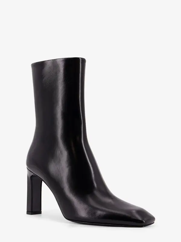 TOTEME Leather Ankle Boots With Zip Closure And Covered Heel