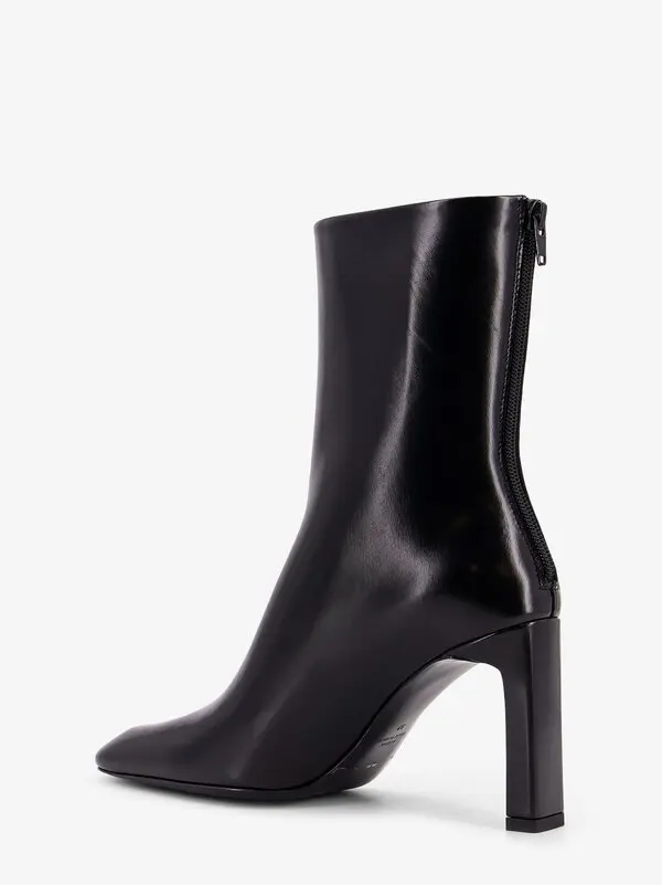 TOTEME Leather Ankle Boots With Zip Closure And Covered Heel