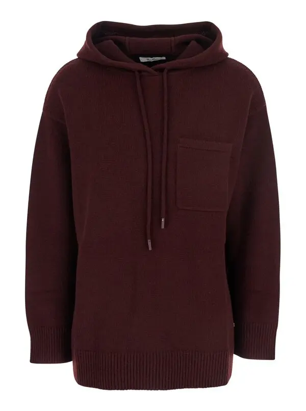 Max Mara Cashmere Drawstring Hooded Sweater With Dropped Shoulders - Multicolor