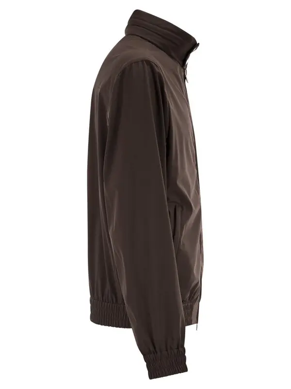 Brunello Cucinelli Nylon Jacket With Detachable Hood - Brown