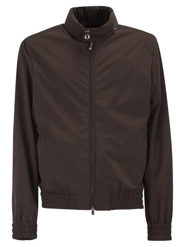 Brunello Cucinelli Nylon Jacket With Detachable Hood - Brown