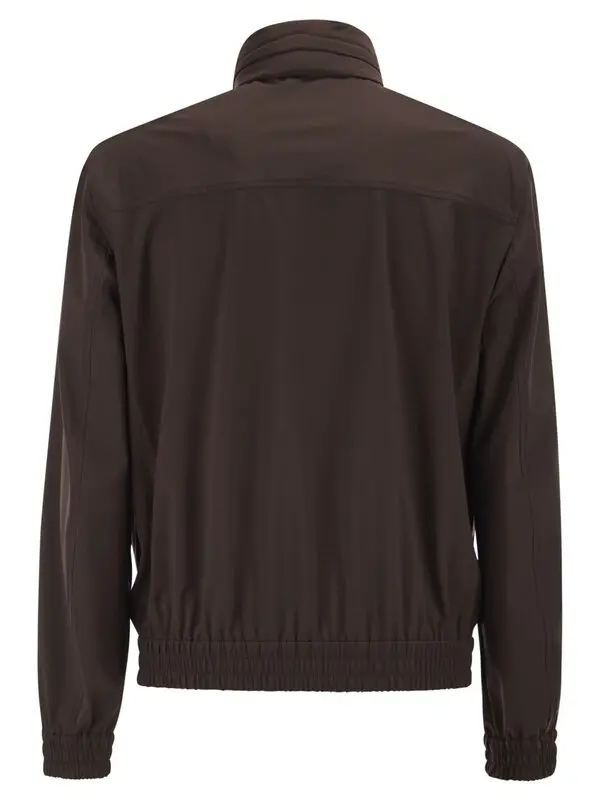 Brunello Cucinelli Nylon Jacket With Detachable Hood - Brown