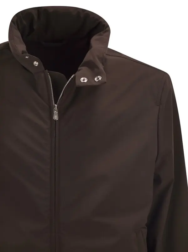 Brunello Cucinelli Nylon Jacket With Detachable Hood - Brown