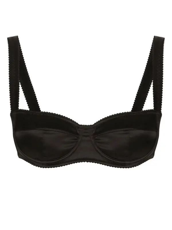 Dolce & Gabbana Satin Balconette Bra - Black