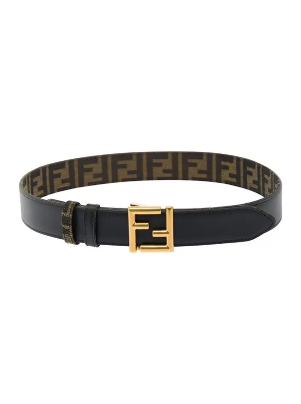 Fendi Reversible Ff Logo Buckle Leather Belt - Multicolor