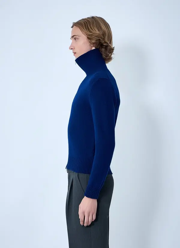 JIL SANDER Zip-up Wool Knit Cardigan