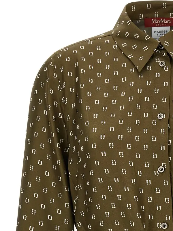 Max Mara Silk Twill Printed Shirt With Belt