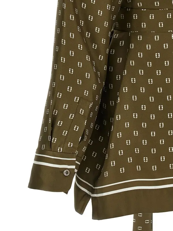 Max Mara Silk Twill Printed Shirt With Belt