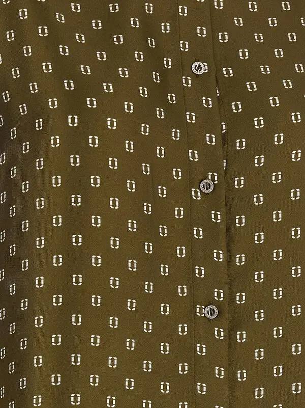 Max Mara Silk Twill Printed Shirt With Belt