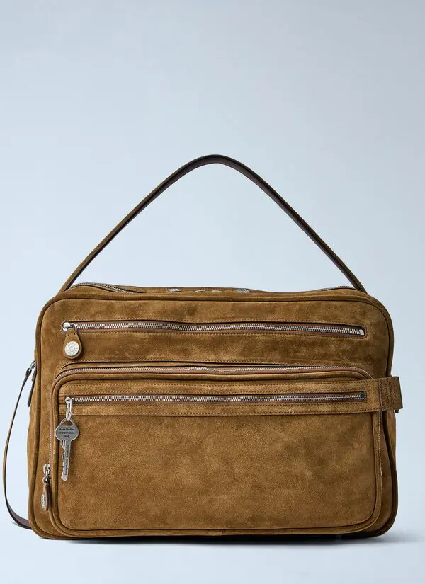Acne Studios Suede Camera Shoulder Bag - Brown