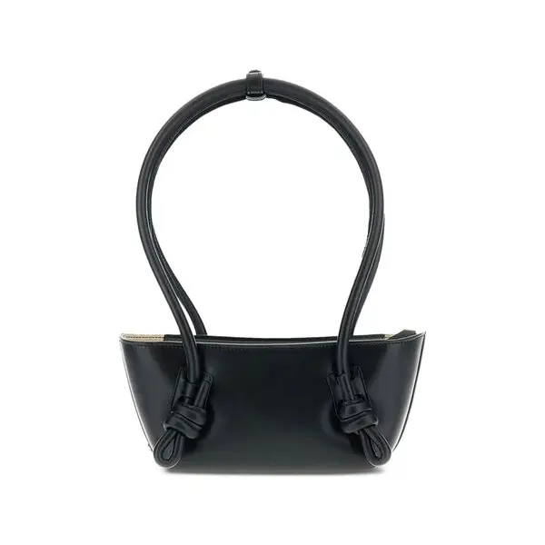Hereu Suede Knot Detail Shoulder Bag - Black
