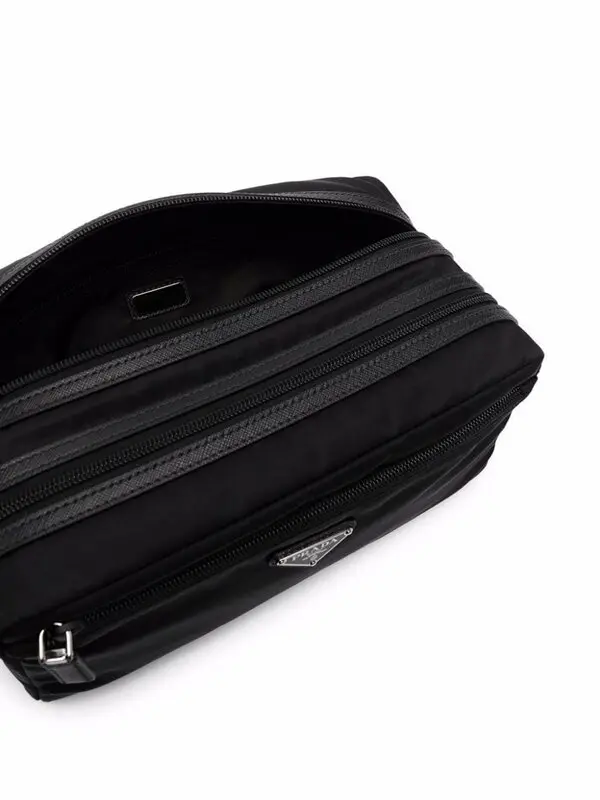 Prada Re-nylon And Saffiano Leather Travel Pouch