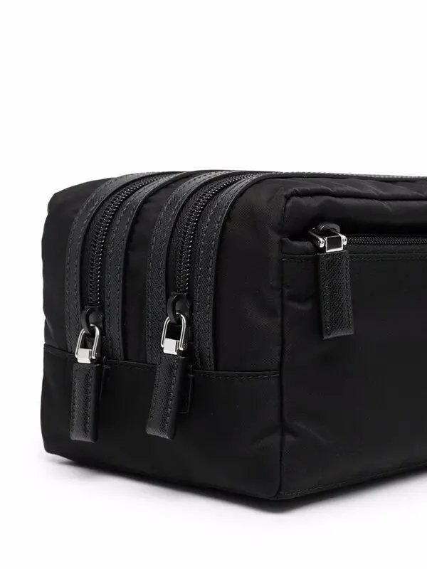 Prada Re-nylon And Saffiano Leather Travel Pouch