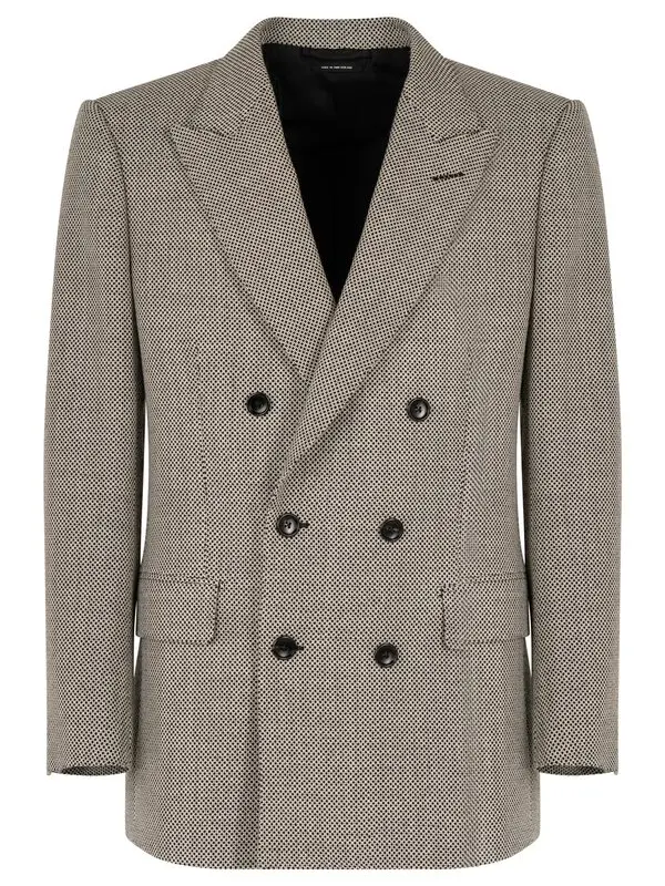 TOM FORD Opposite Birdseye Double-breasted Jacket