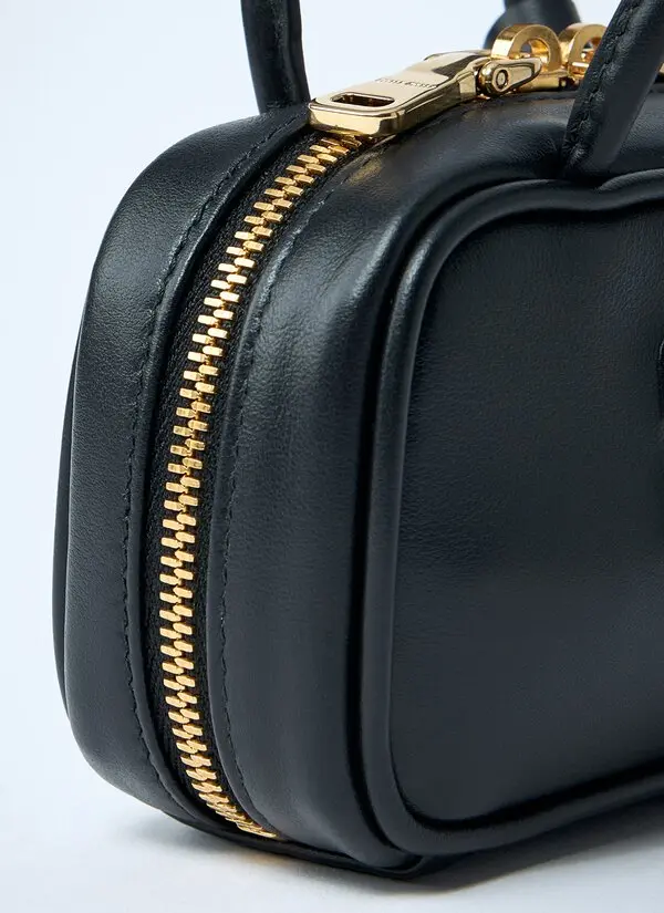 Miu Miu Micro Beau Leather Bag - Black