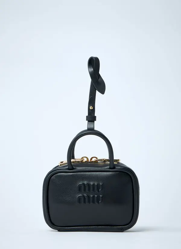 Miu Miu Micro Beau Leather Bag - Black