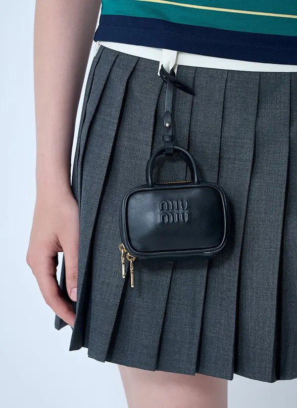 Miu Miu Micro Beau Leather Bag - Black