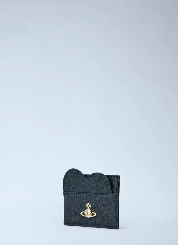 VIVIENNE WESTWOOD Heart Motif Leather Card Holder - Black