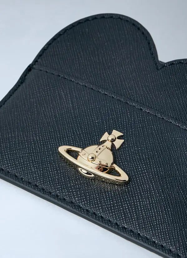 VIVIENNE WESTWOOD Heart Motif Leather Card Holder - Black