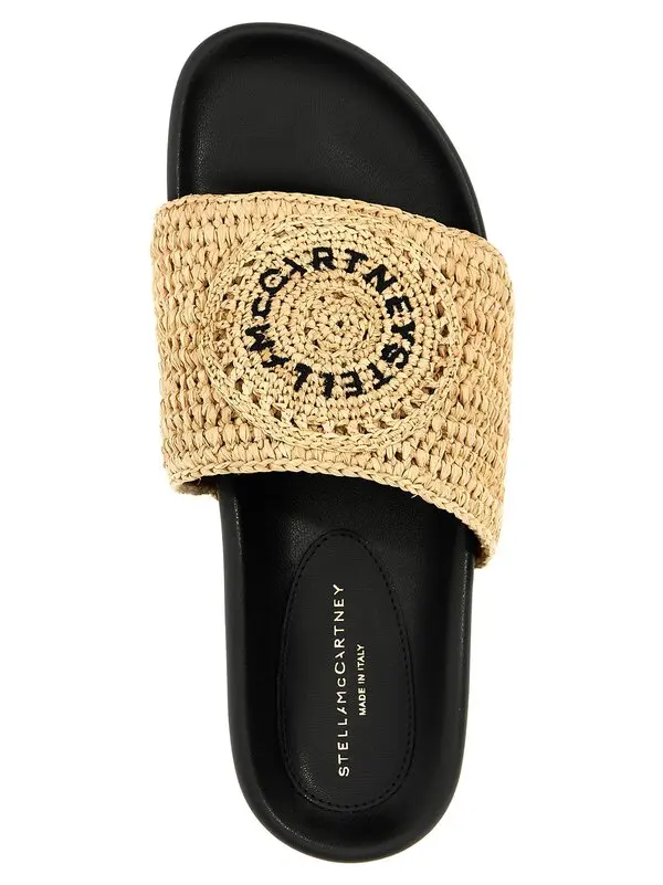 Stella McCartney Elyse Raffia Logo Sandals