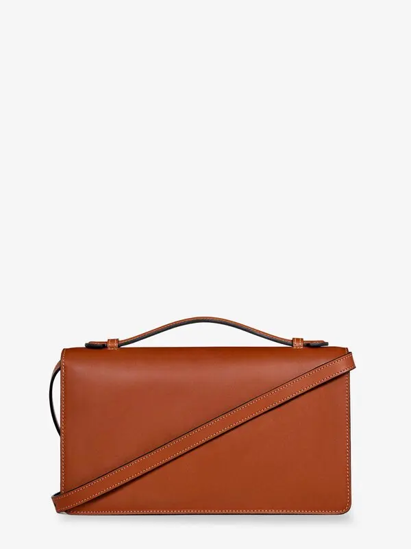 Celine Triomphe Leather Crossbody Bag - Tan