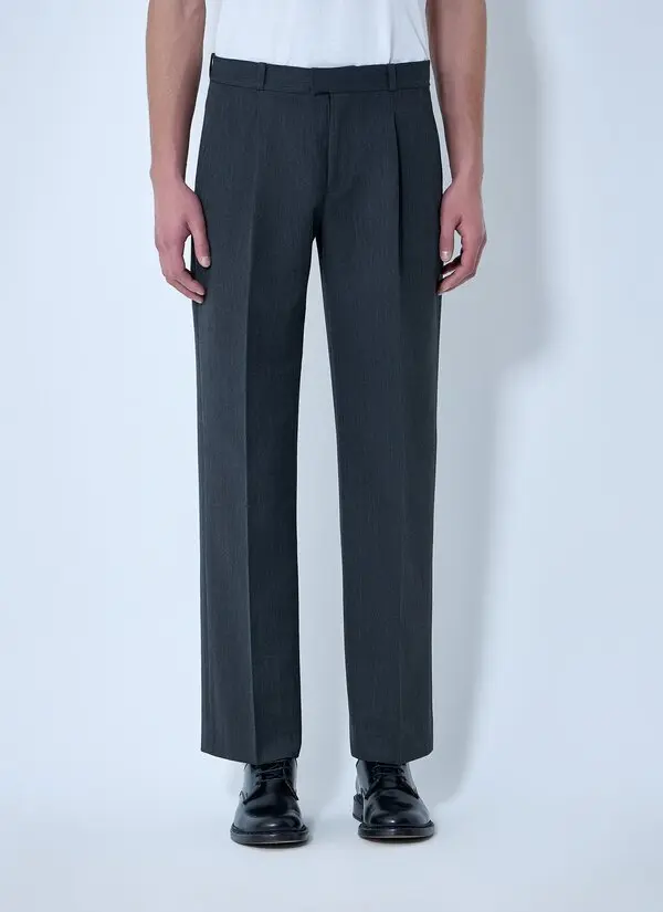Our Legacy Mid Rise Tailored Wool Blend Slack Pants - Gray