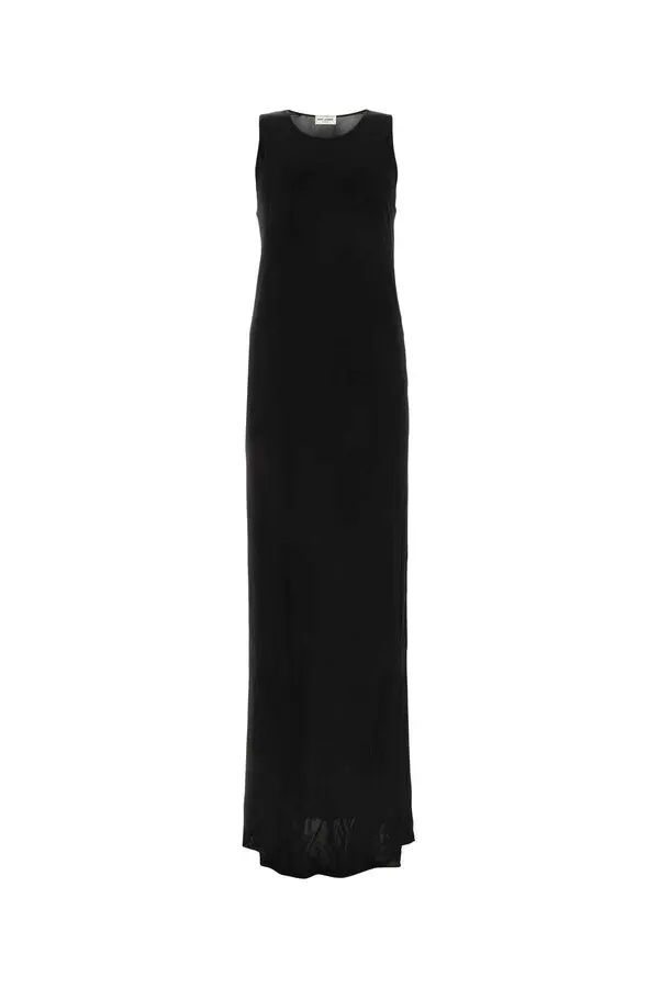 Saint Laurent Viscose Long Dress - Black