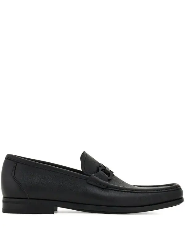FERRAGAMO Grandioso2" Leather Loafers With Gancini Buckle