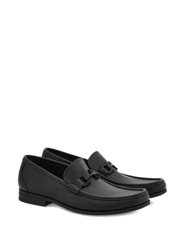 FERRAGAMO Grandioso2" Leather Loafers With Gancini Buckle