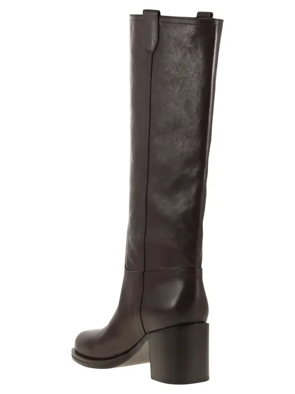 Brunello Cucinelli Leather Boots With Metal Detail