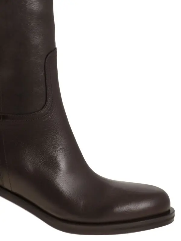 Brunello Cucinelli Leather Boots With Metal Detail