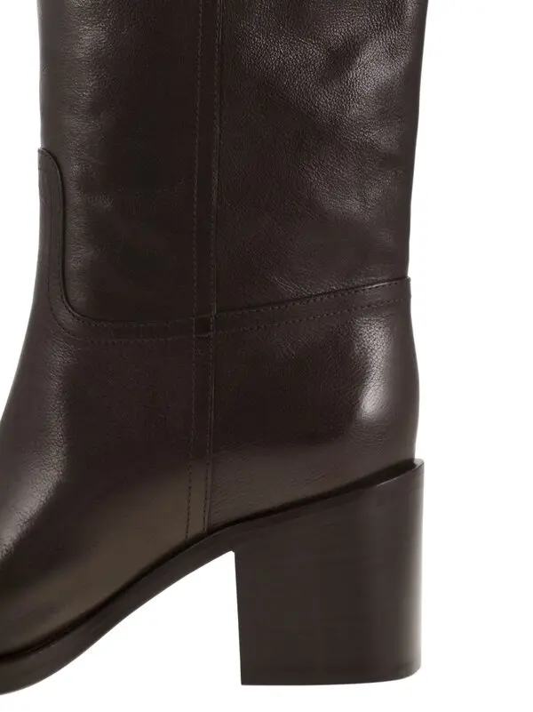 Brunello Cucinelli Leather Boots With Metal Detail
